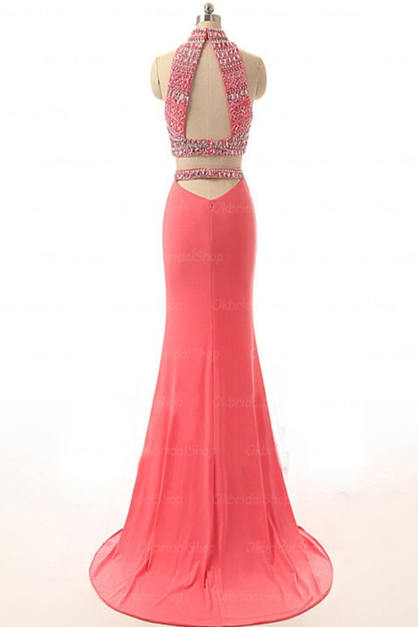 Watermelon Mermaid Prom Dresses,handmade Two Pieces Prom Gowns ...